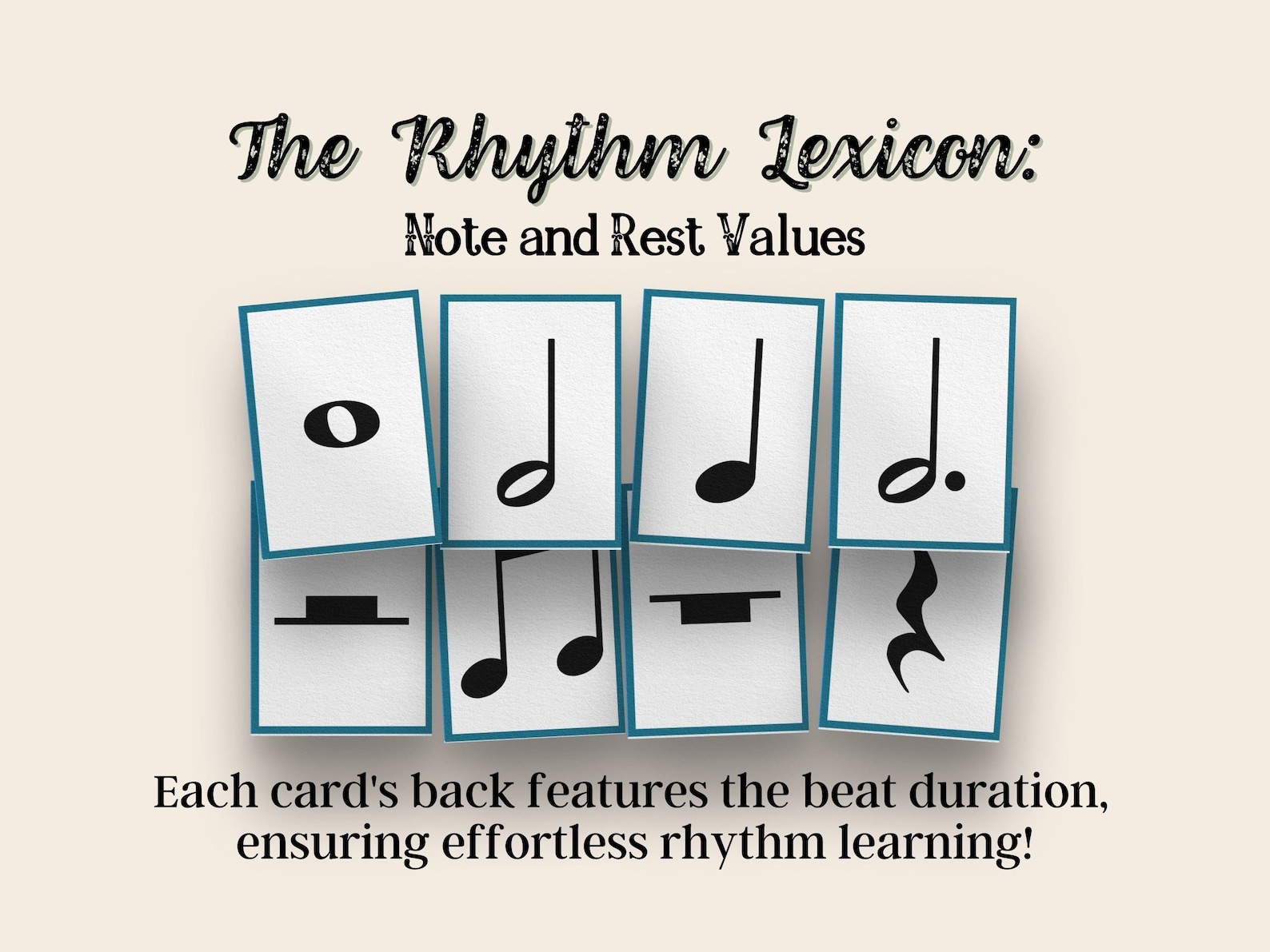 Rhythm Lexicon Flashcards - Music Theory Learning Cards for Music ...