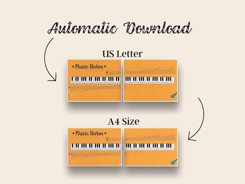 Music Notes Chart Wall Art Educational Posters for Learning - Etsy