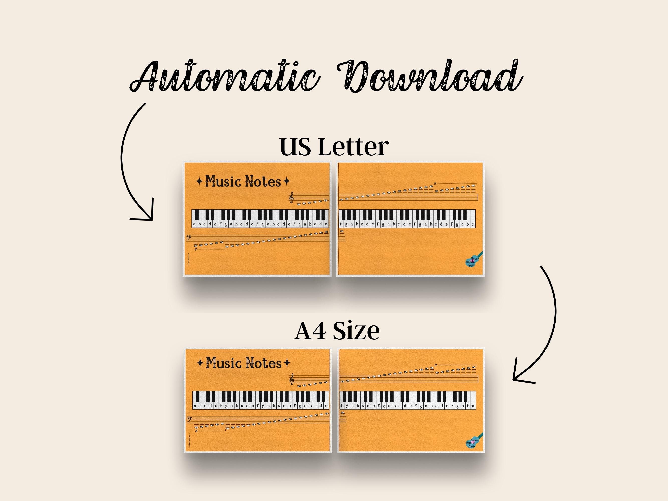 Music Notes Chart Wall Art Educational Posters for Learning - Etsy
