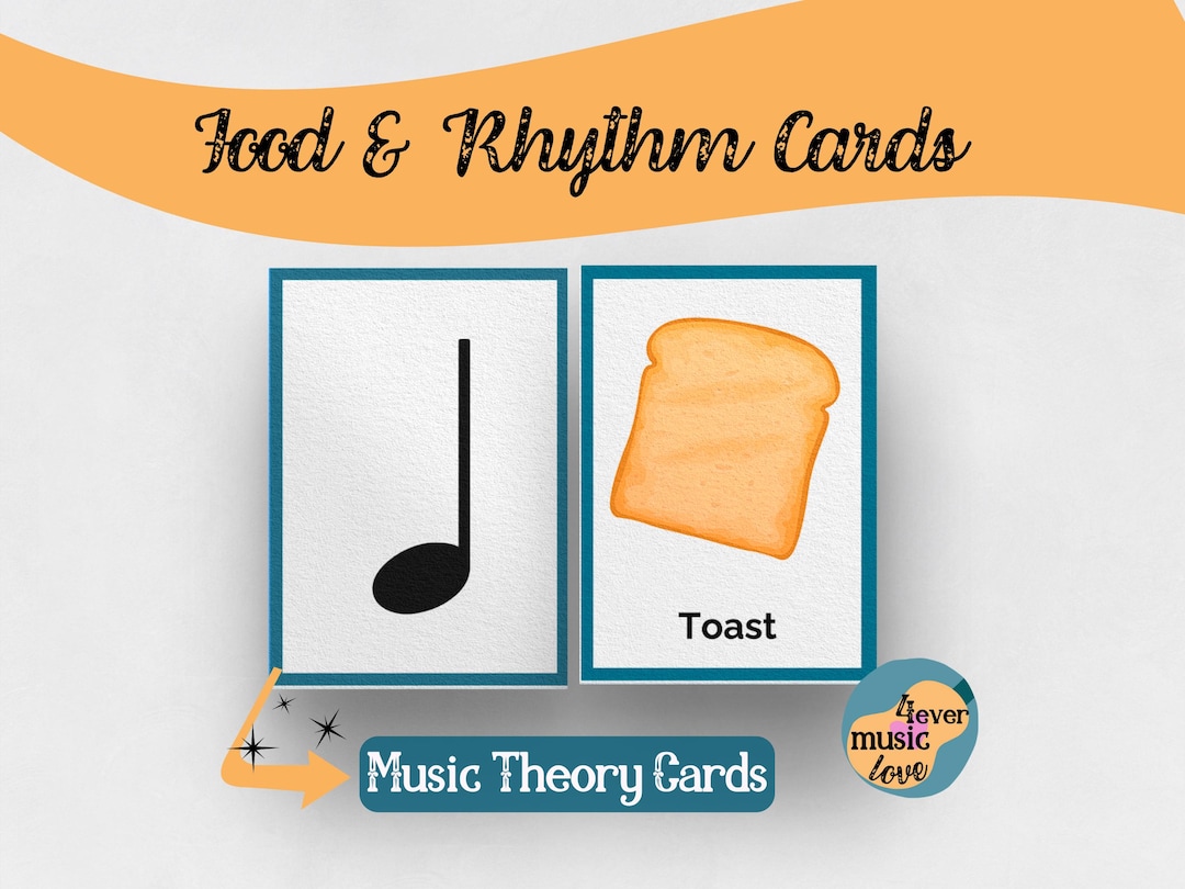 Food and Rhythm Lexicon Flashcards - Music Theory Learning Cards for ...