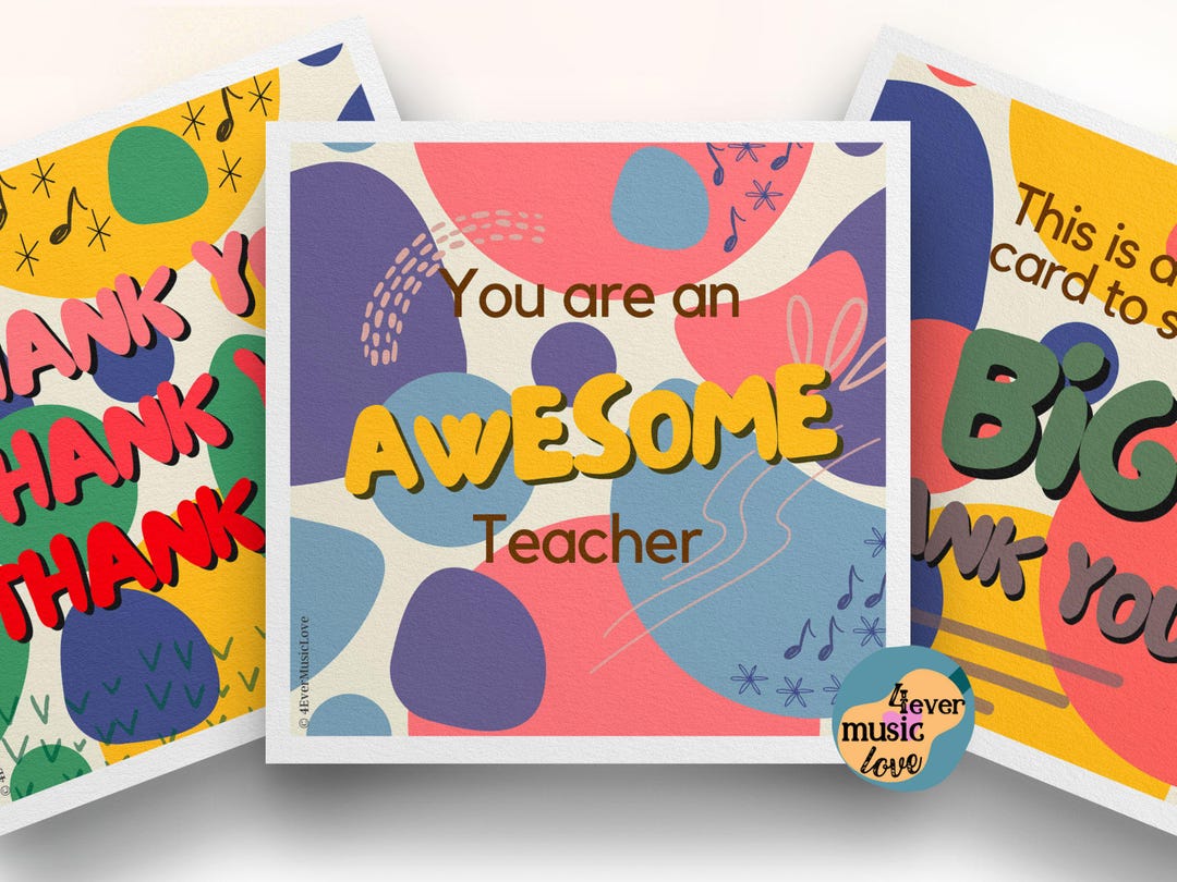 Teacher Appreciation Printable Cards Bundle 2 - Digital Thank You Cards ...