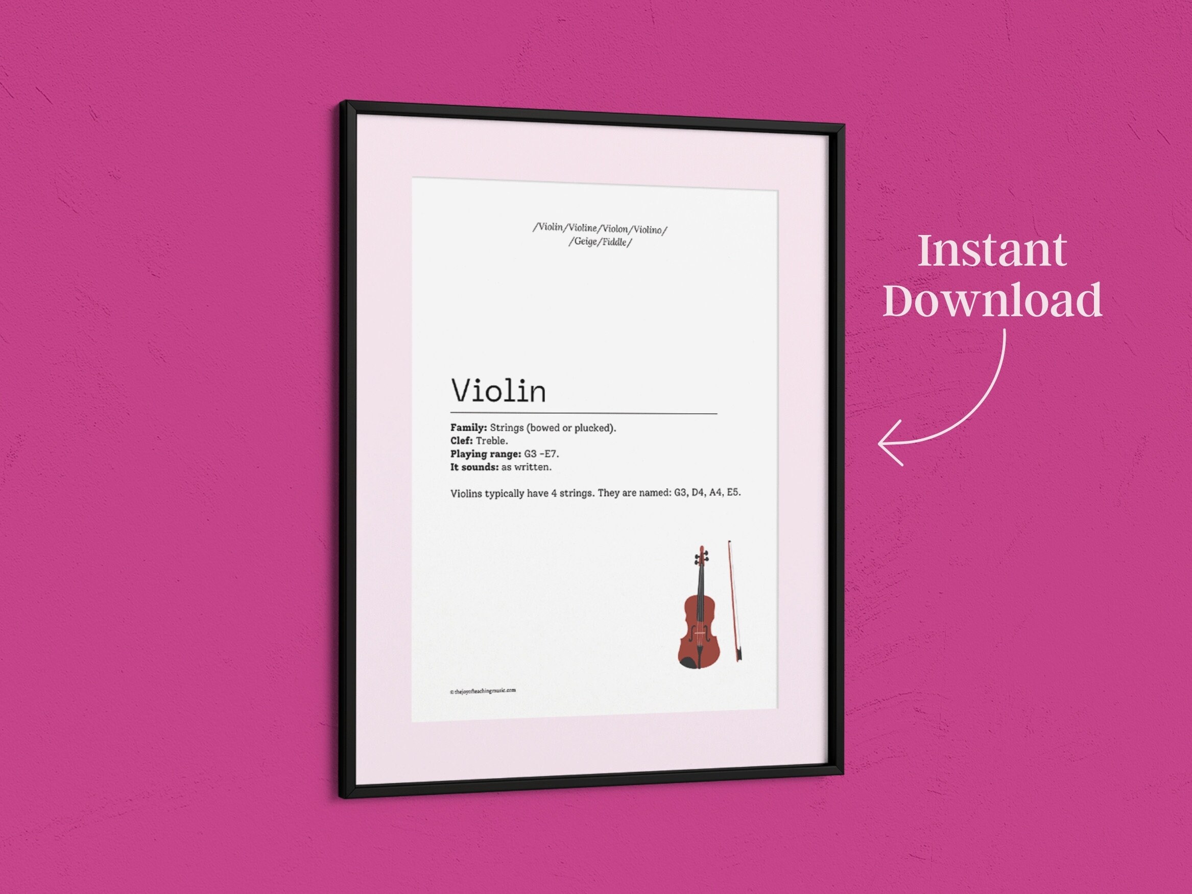 Violin One Piece Poster Music Wall Art Decor Gifts for Musicians ...