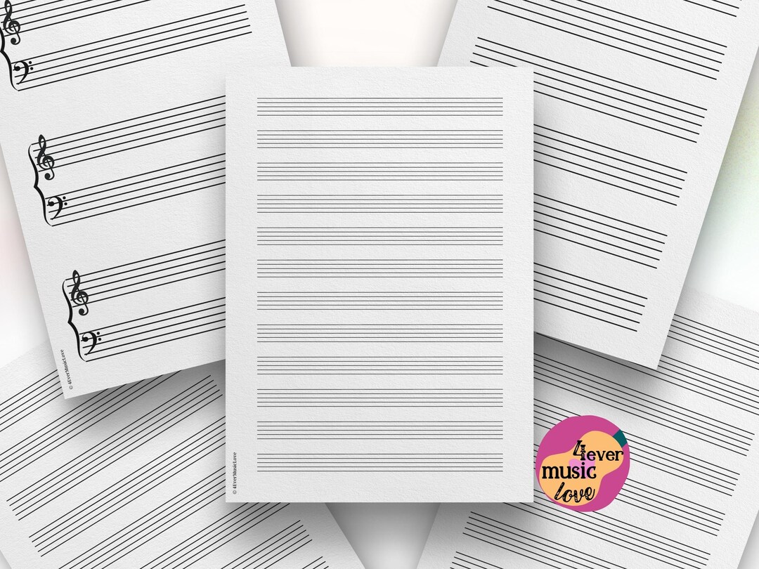 Staff Paper Portrait Pack - Blank Sheet Music for Theory, Learning and ...