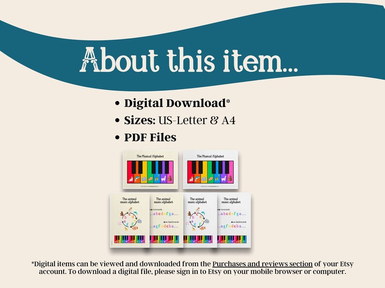 Animal Alphabet Piano Keys Music Wall Art - Educational Posters for ...