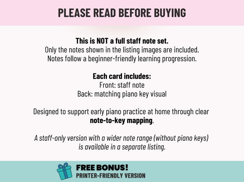 Music Notes and Piano Keys Flashcard - Color Coded Learning Cards for ...