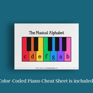 Musical Alphabet Flash Cards - Color Coded Piano Playing Cards for ...