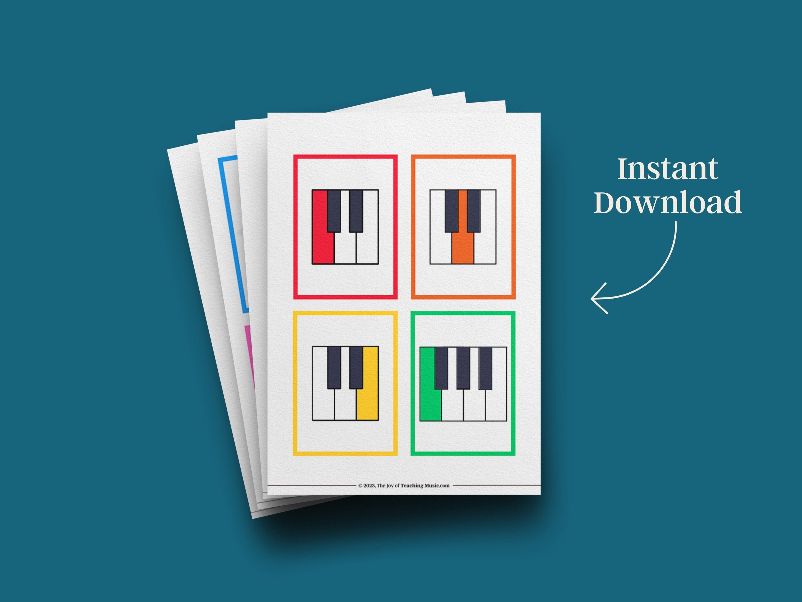 Musical Alphabet Flash Cards Color Coded Piano Playing Cards - Etsy