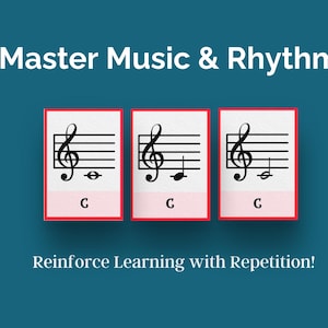 Musical Notes Flash Cards - Color Coded Piano Playing Cards for ...