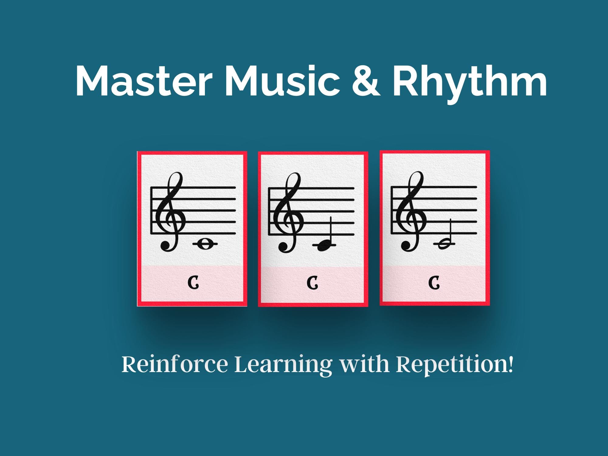 Musical Notes Flash Cards - Color Coded Piano Playing Cards for ...