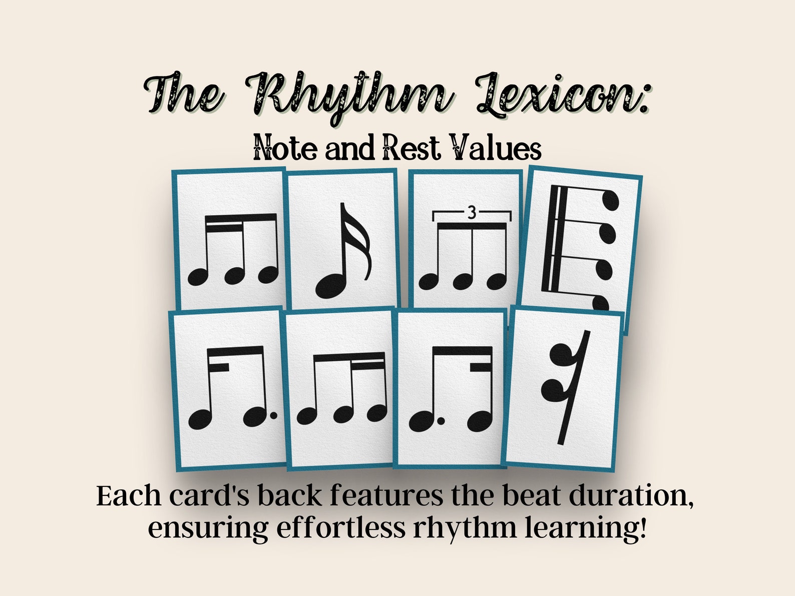 Rhythm Lexicon Flashcards - Music Theory Learning Cards for Music ...