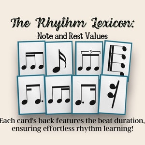 Rhythm Lexicon Flashcards - Music Theory Learning Cards for Music ...