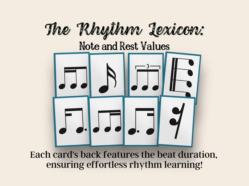Rhythm Lexicon Flashcards - Music Theory Learning Cards for Music ...