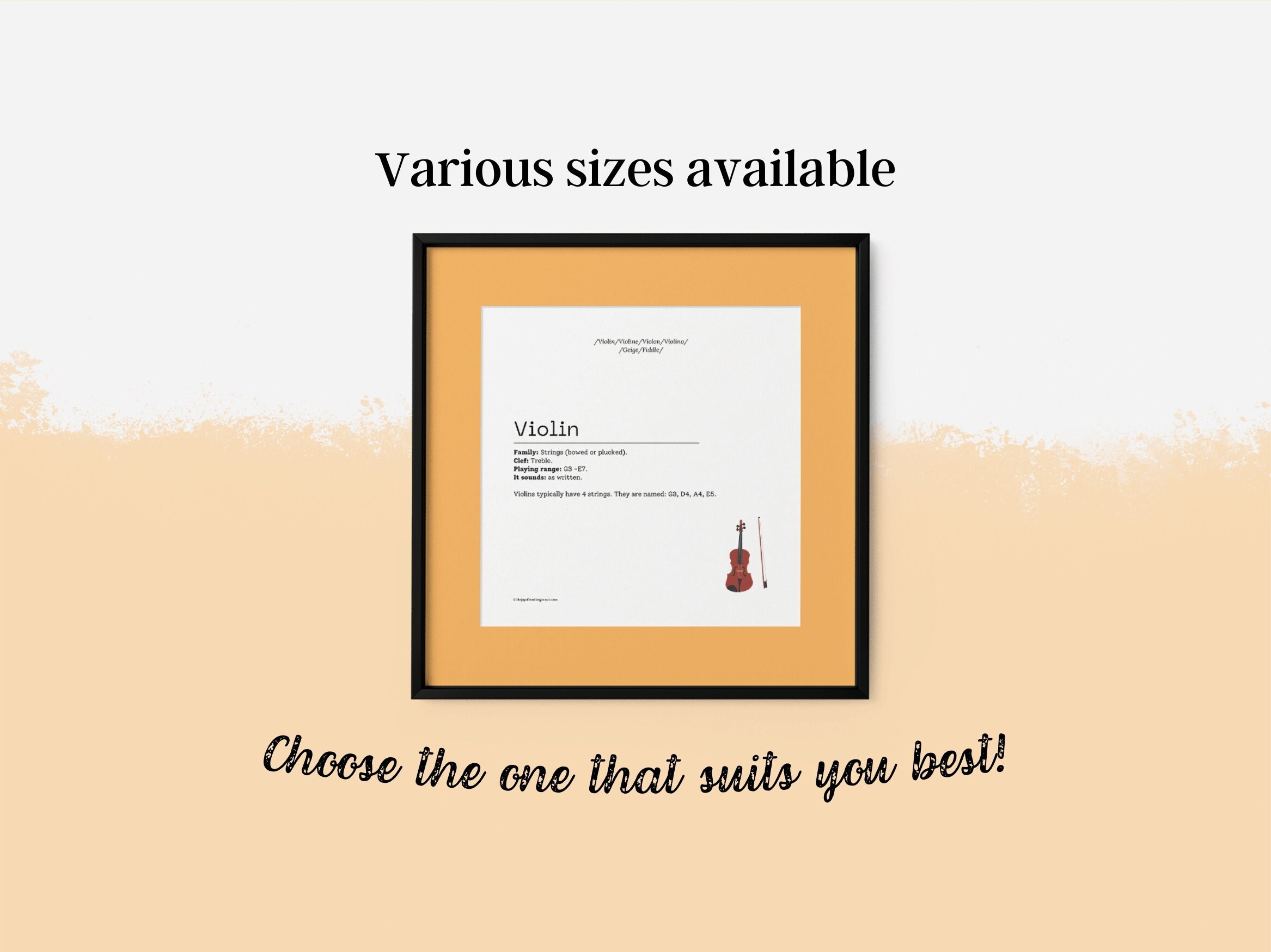 Violin One Piece Poster Music Wall Art Decor Gifts for Musicians ...