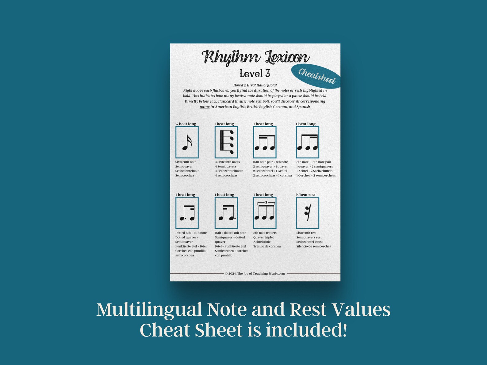 Rhythm Lexicon Flashcards - Music Theory Learning Cards for Music ...