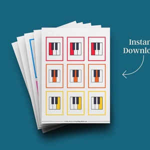 Musical Animal Alphabet Flash Cards - Color Coded Piano Playing Cards ...