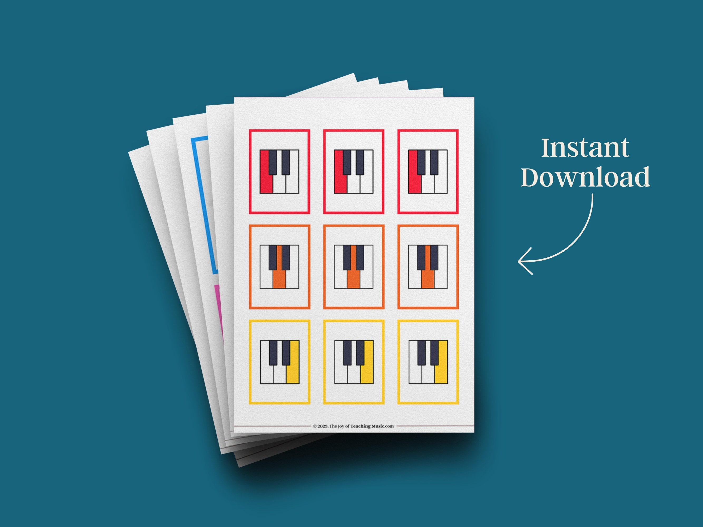 Musical Animal Alphabet Flash Cards - Color Coded Piano Playing Cards ...