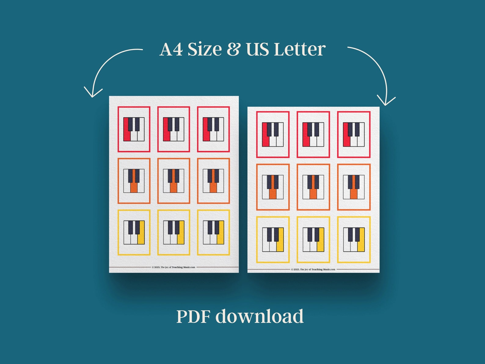 Musical Animal Alphabet Flash Cards - Color Coded Piano Playing Cards ...