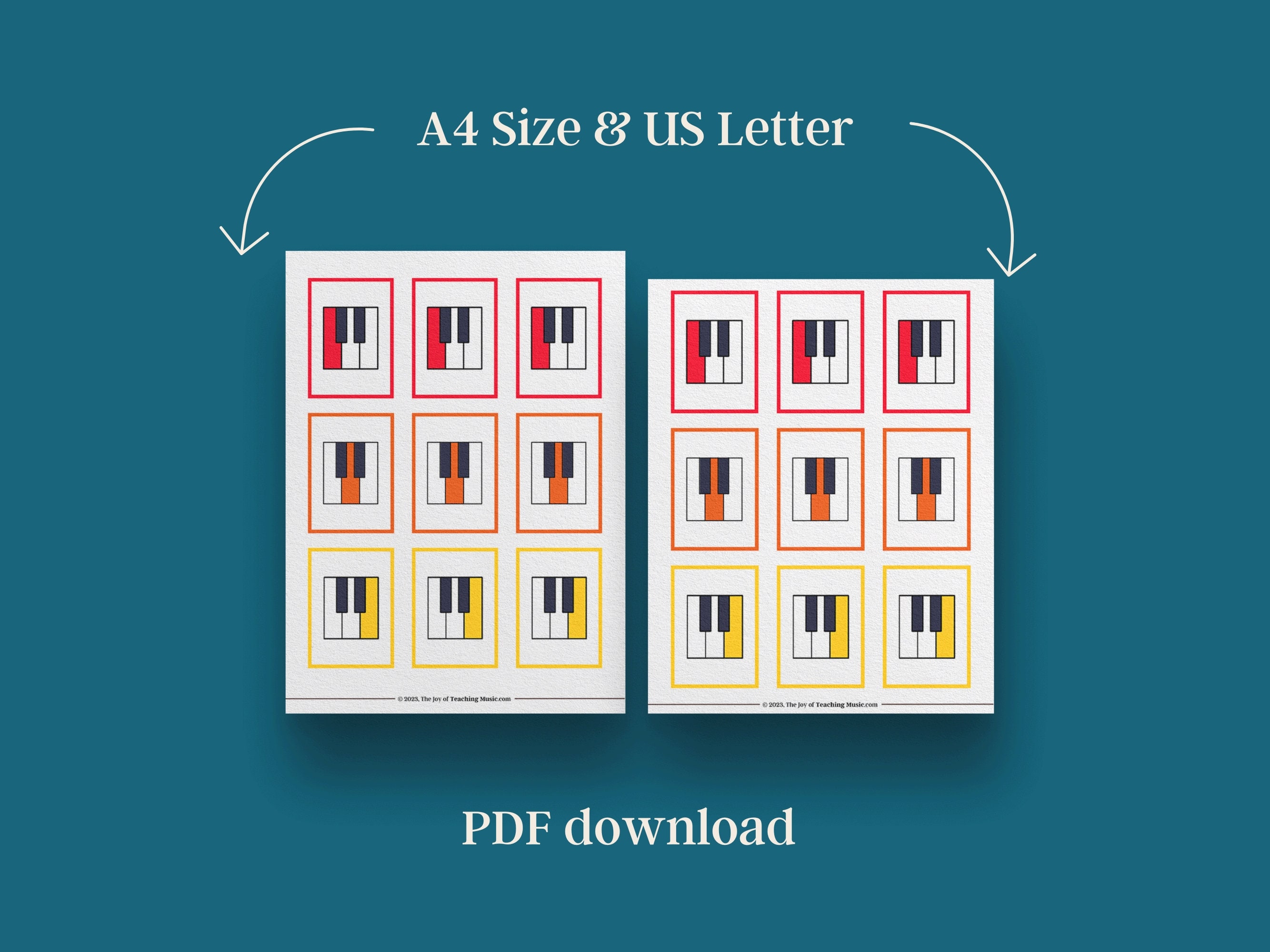 Musical Animal Alphabet Flash Cards - Color Coded Piano Playing Cards ...