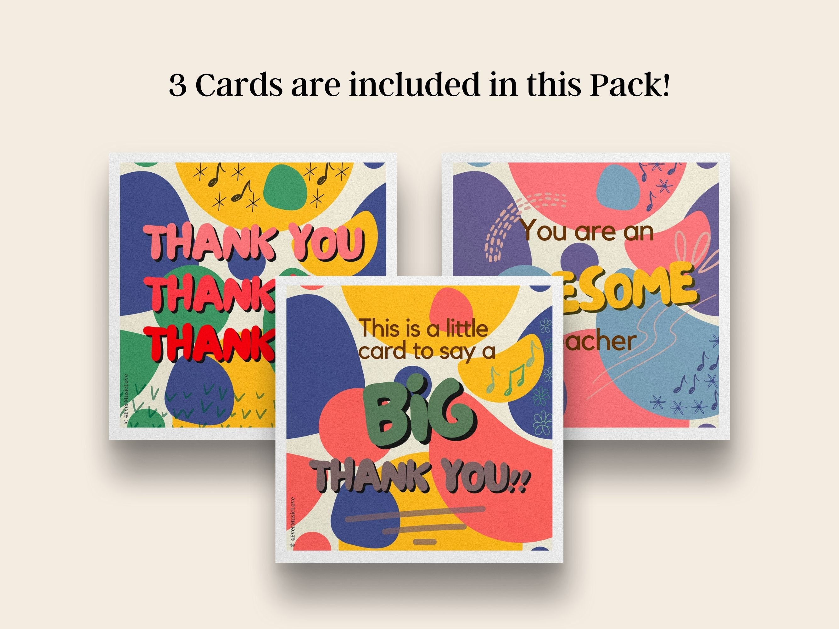 Teacher Appreciation Printable Cards Bundle 2 - Digital Thank You Cards ...