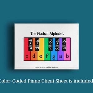 Piano Black Keys Flashcards - Color Coded Music Playing Cards for ...
