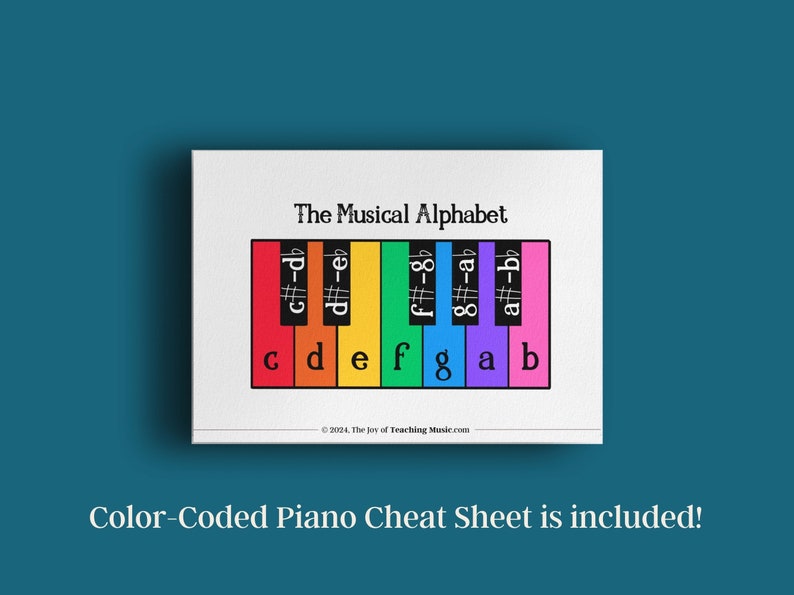 Piano Black Keys Flashcards - Color Coded Music Playing Cards for ...