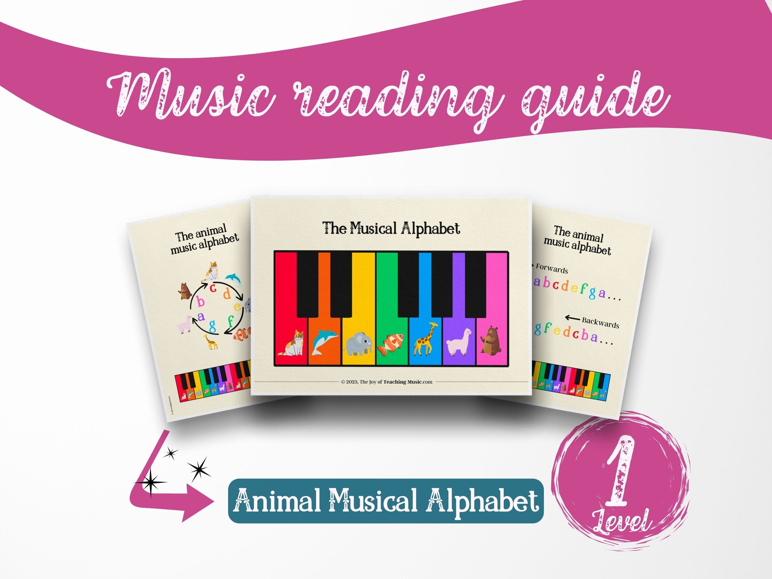 Animal Alphabet Piano Keys Music Wall Art Educational Posters for ...