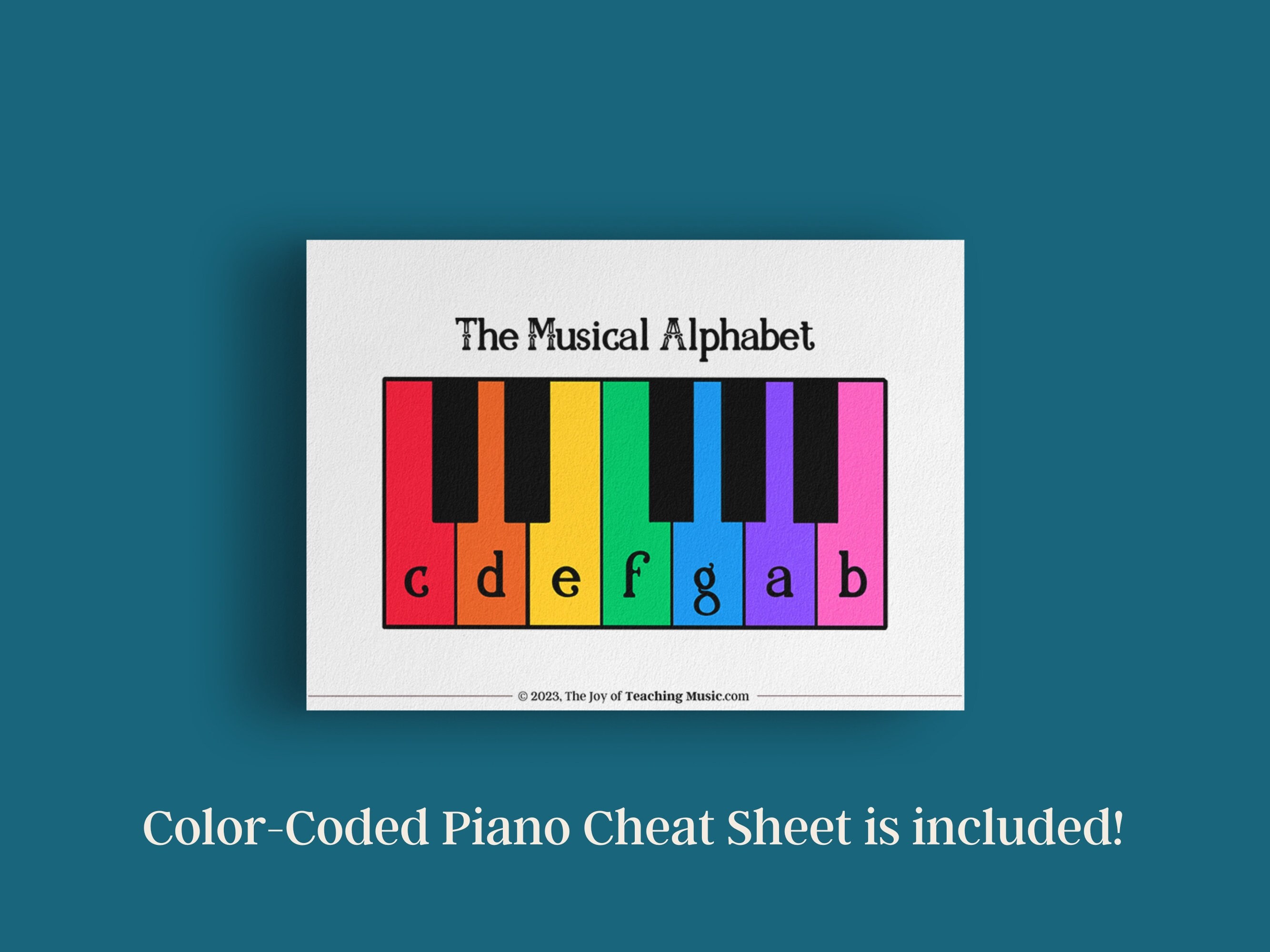 Musical Animal Alphabet Flash Cards - Color Coded Piano Playing Cards ...