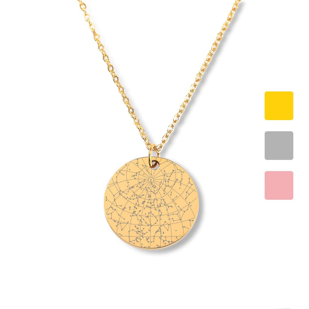 Personalized Night Sky Star Map Necklace, Star Map Necklace for Your ...