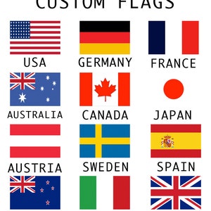 Personalised Country Flag ID Keyring, Any Country Flag Keyring, Custom ...