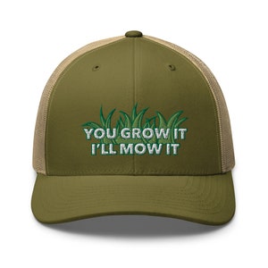 Lawn Mower Hat | You Grow It I'll Mow It Hat | Landscaper Gift | Men's ...