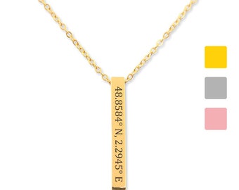 Coordinates Necklace Personalized Location Necklace Custom Coordinates ...