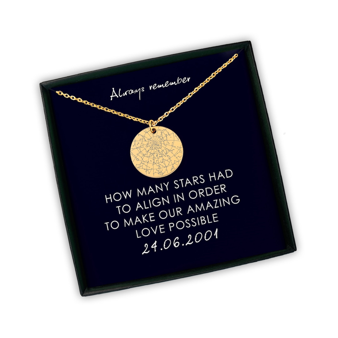 Personalized Night Sky Star Map Necklace, Star Map Necklace for Your ...