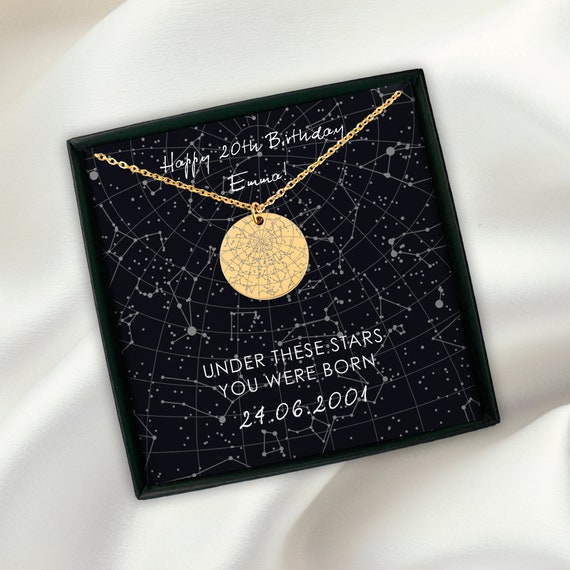 Personalized Night Sky Star Map Necklace Star Map Necklace for Your Date and Place Personalized Star Map Necklace Birthday Christmas Gift Etsy