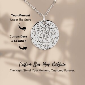 Personalized Night Sky Star Map Necklace, Star Map Necklace for Your ...