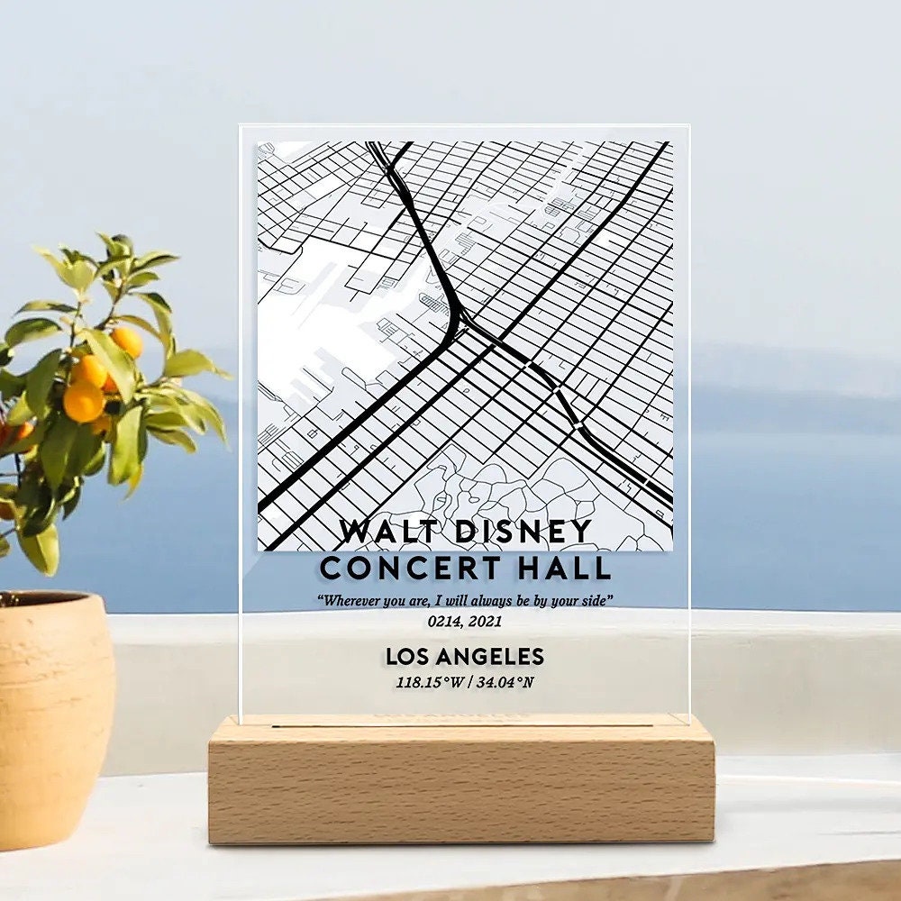 Custom Acrylic Map Where It All Began Night Light, Our First Date Map ...