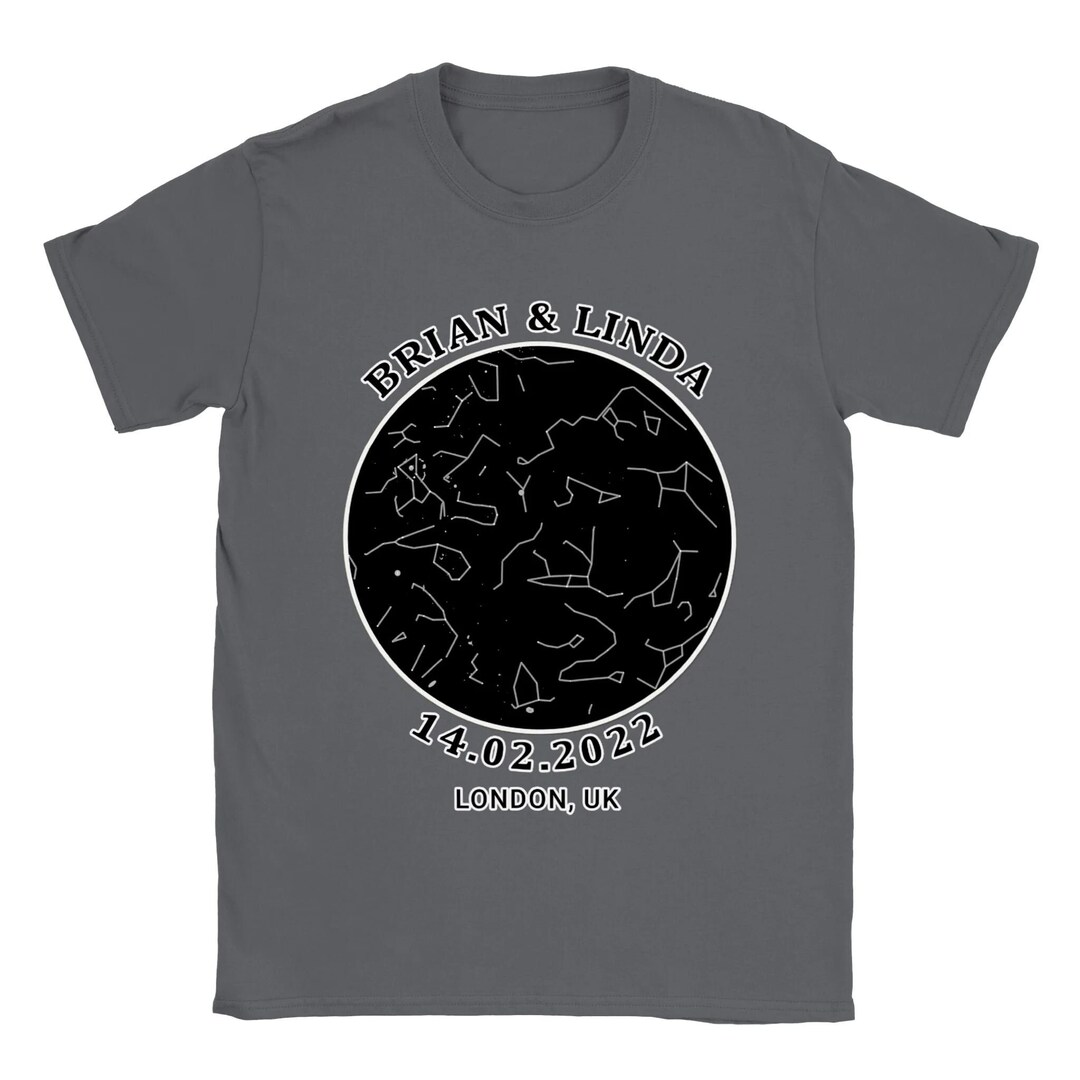 Custom Star Map T Shirt, Night Sky Star Map T Shirt for Your Date and ...