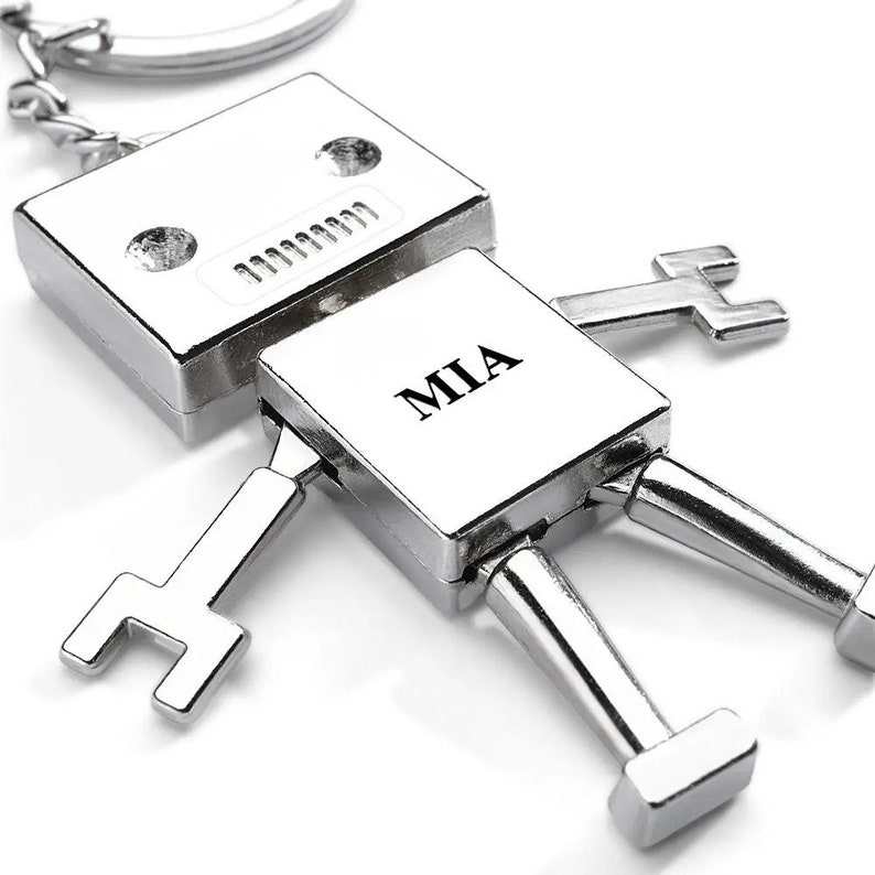 Robot Charm Keychain, Robot Keyring, Toy Robot Keyring, Personalised ...
