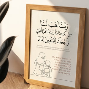 Set of 6 | Rabbana Dua | Islamic Prayer Arabic and English Translation ...