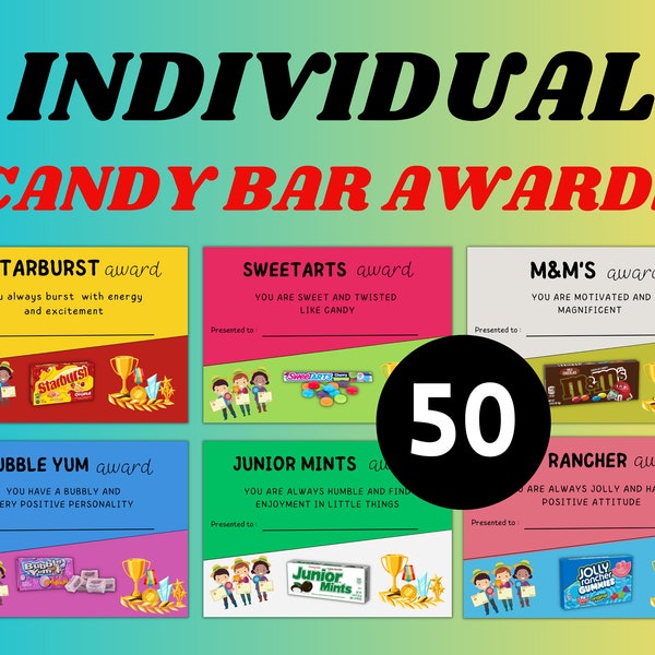 Candy Bar Awards - Etsy