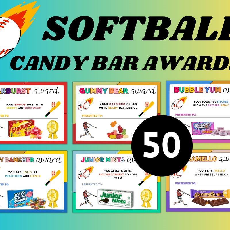 Softball Award Template - Etsy