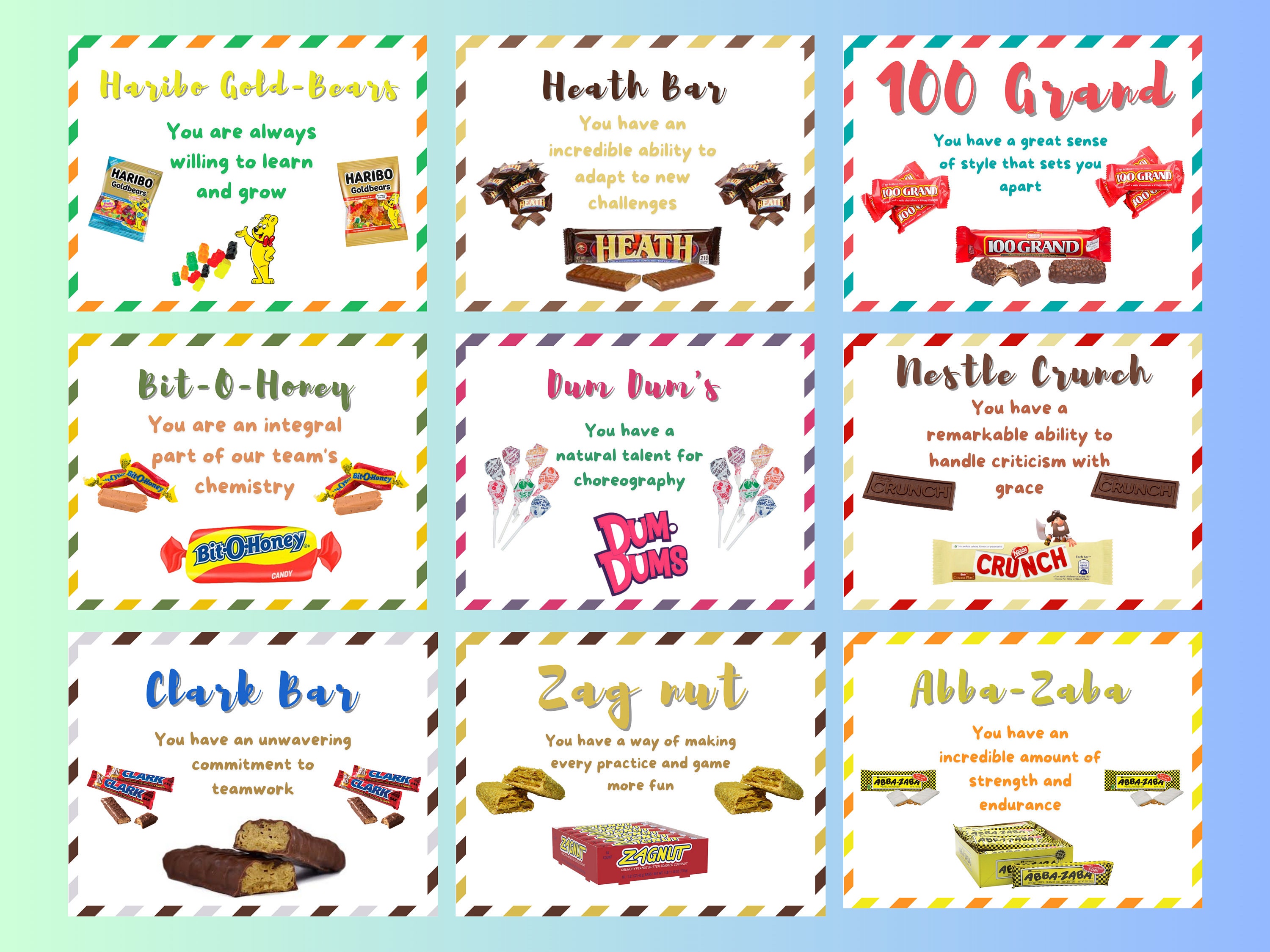 60 Softball Candy Bar Award Certificates Softball Player Candy Bar ...