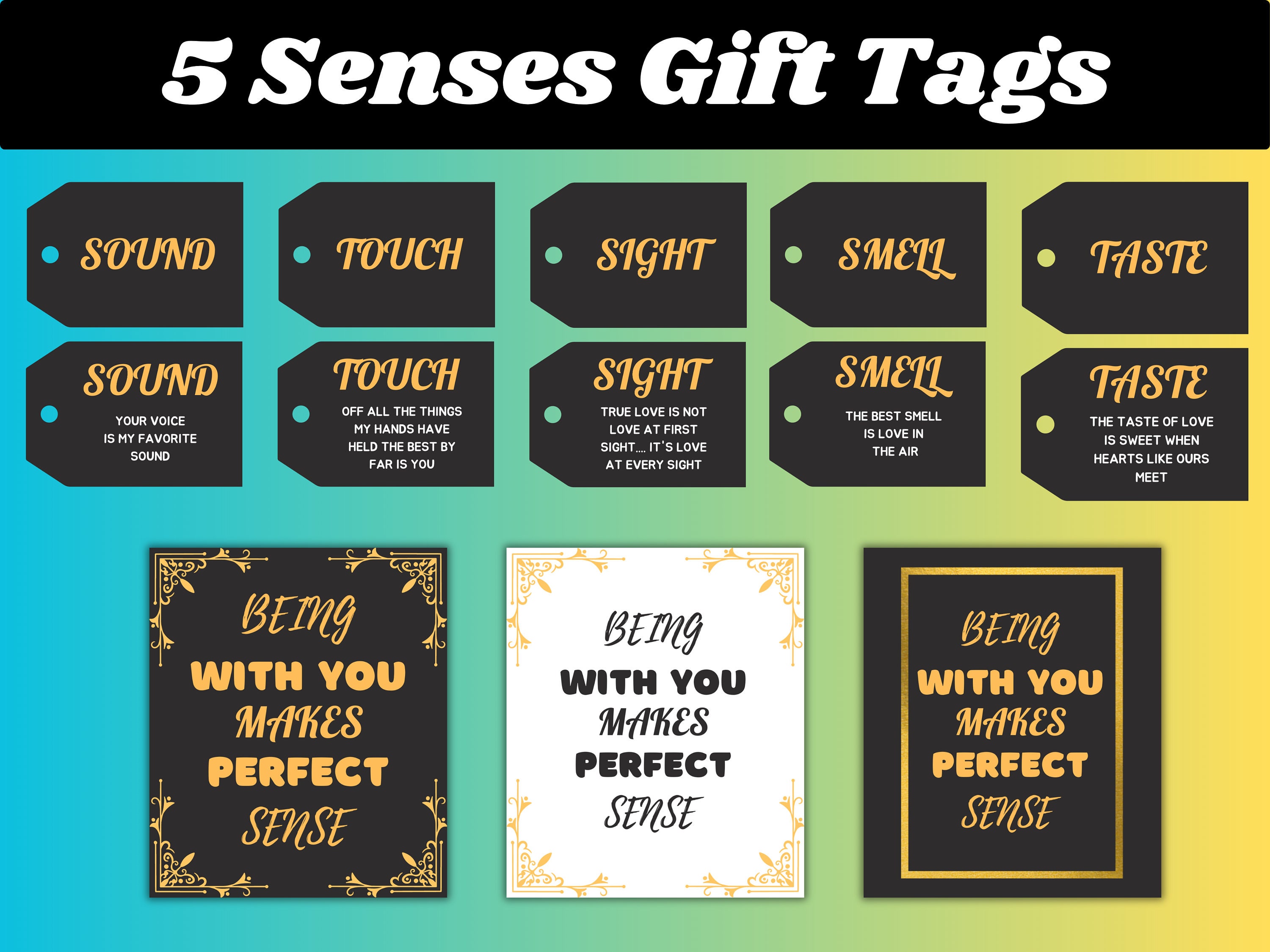 5 Senses Gift Tags Cards & Ideas Gift for Boyfriend - Etsy
