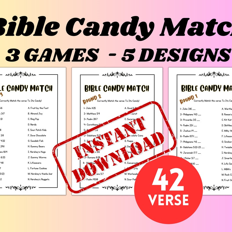 Candy Bible Games - Etsy