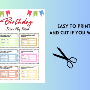 Birthday Friendly Feud Game Birthday Feud Birthday Party Game Birthday ...