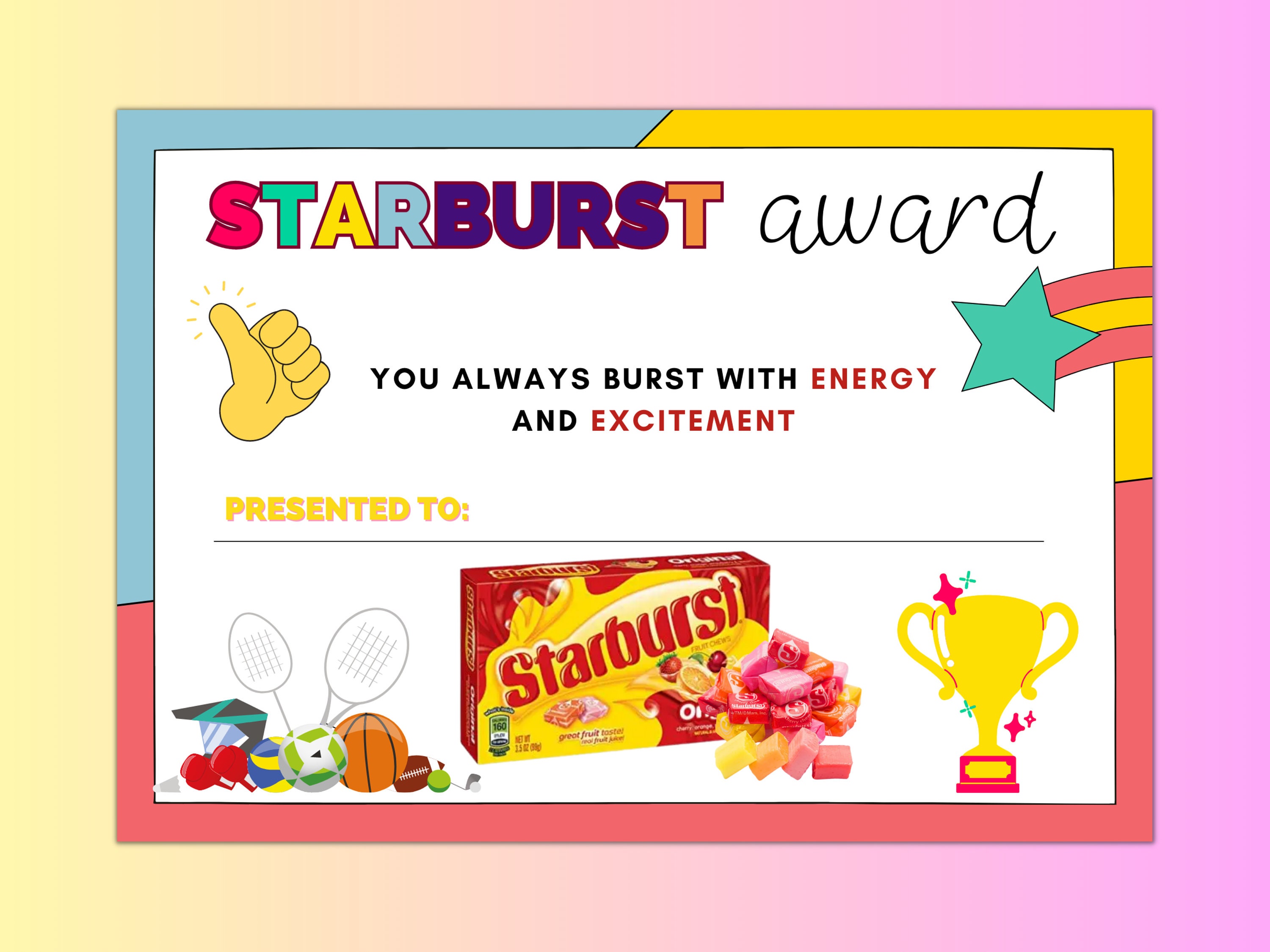Sports Team Candy Bar Award Certificates - Sports Players Candy Bar ...