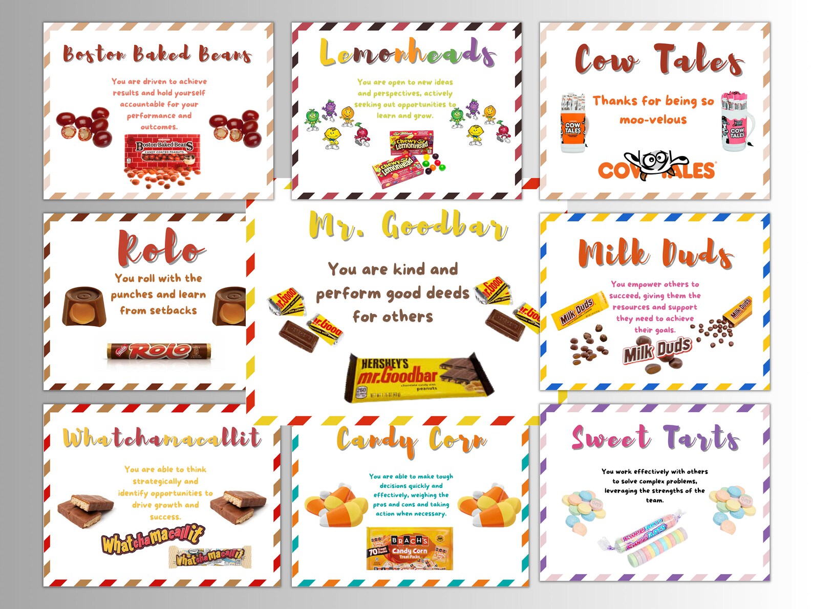 60 Individual Candy Bar Awards Candy Bar Award Certificates - Etsy