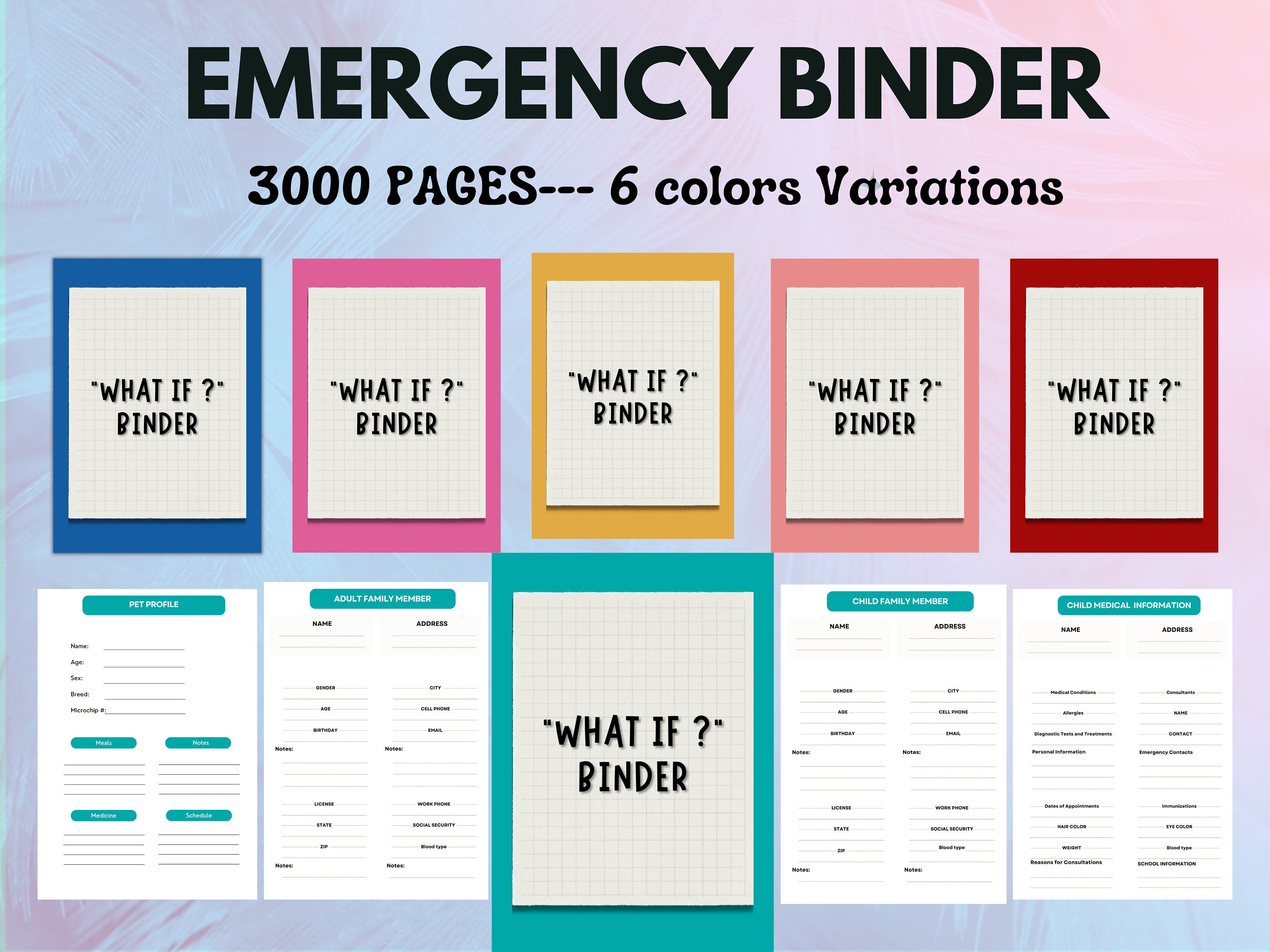 EMERGENCY BINDER END of Life Planner in Case of Emergency - Etsy