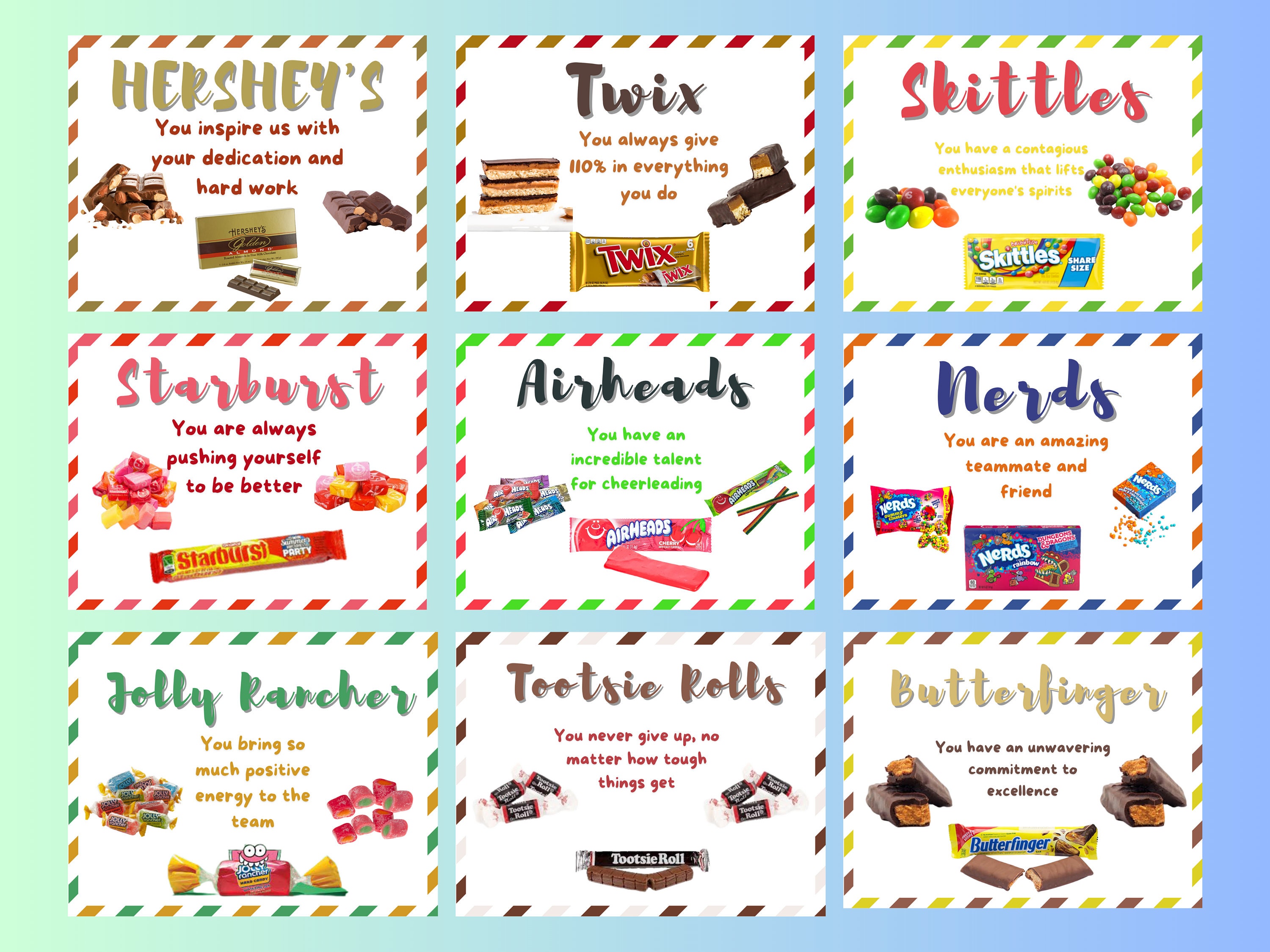 Sports Candy Bar Award Certificates - 60 Team Awards (digital Download ...