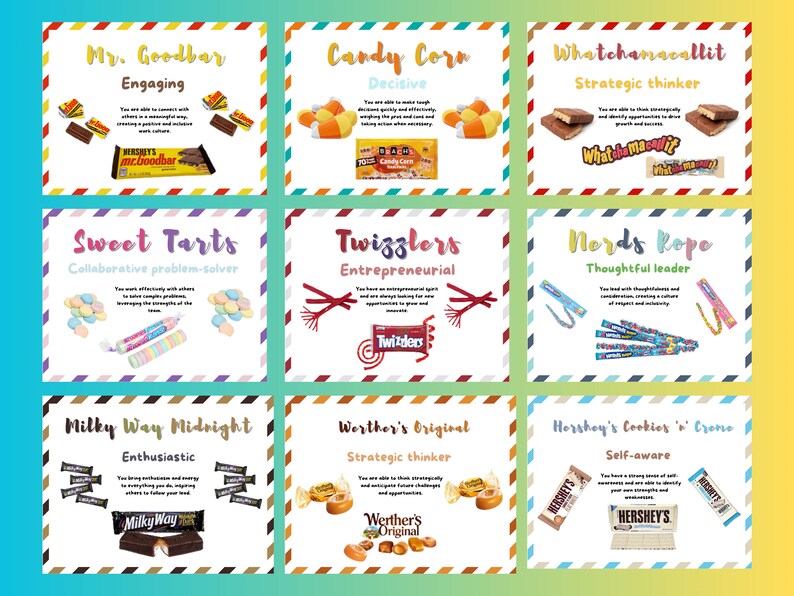 60 EMPLOYEE CANDY BAR Awards - Candy Bar Award Certificates - Co-worker ...