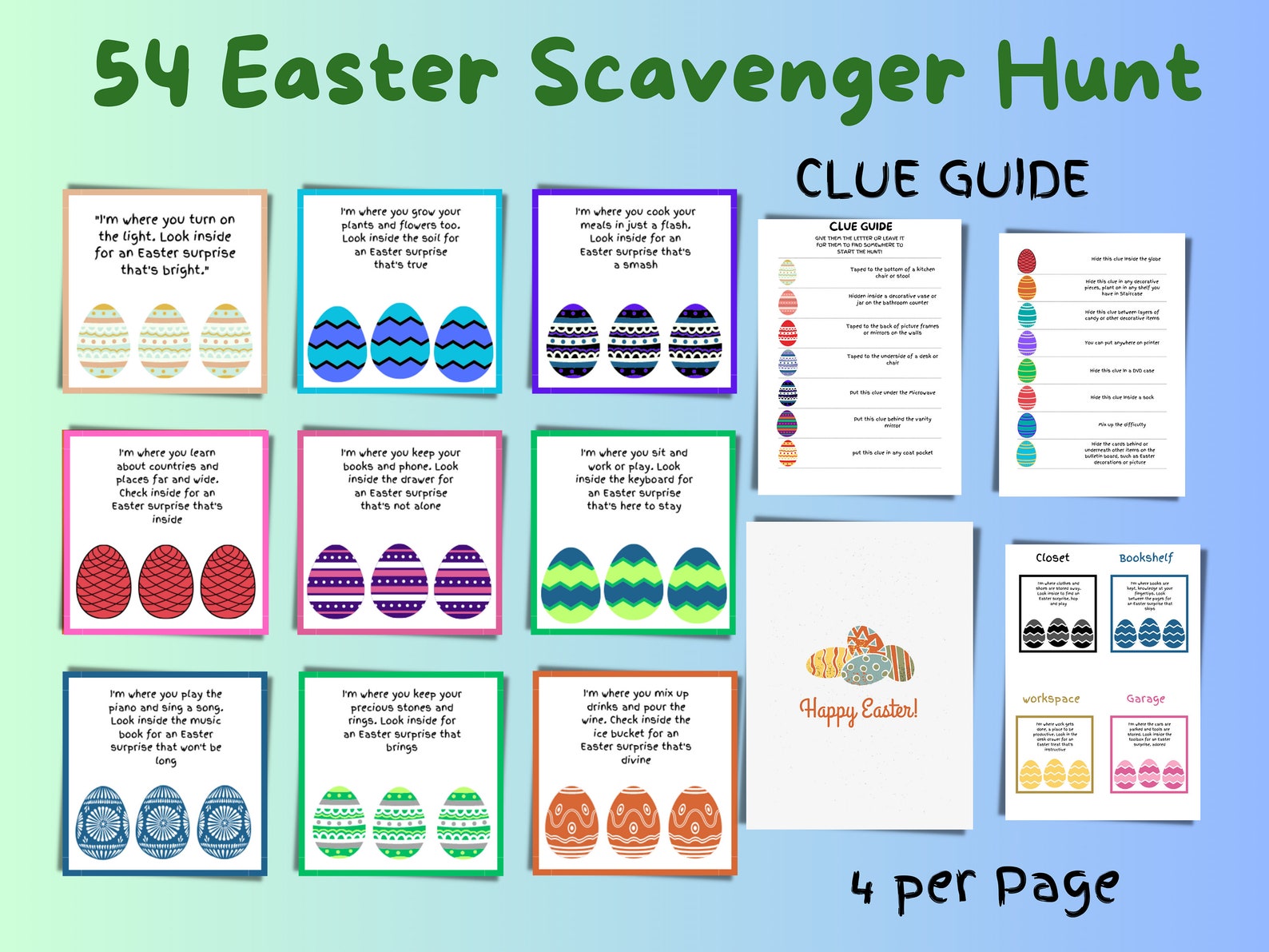EASTER SCAVENGER HUNT, Indoor Scavenger Hunt, Game for Kids, Treasure ...